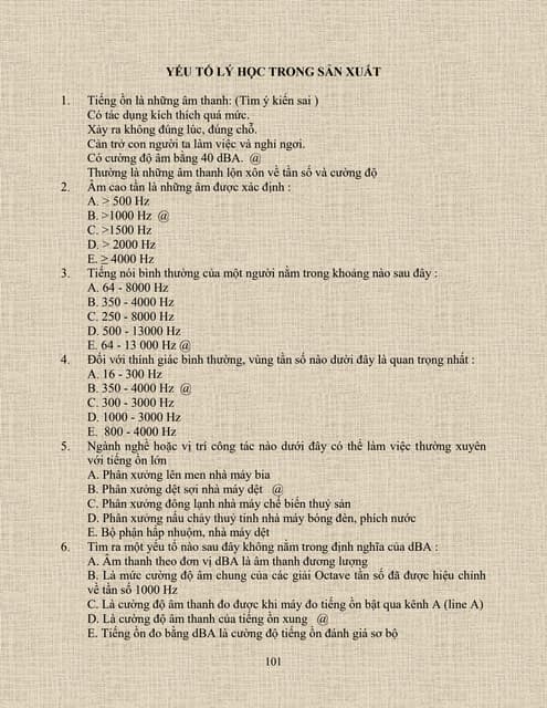 Trac nghiem sknn dc cac yeu to tac hai trong mtld | PDF