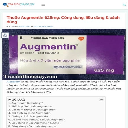 Thuoc augmentin-100mg-amoxicillin | PDF