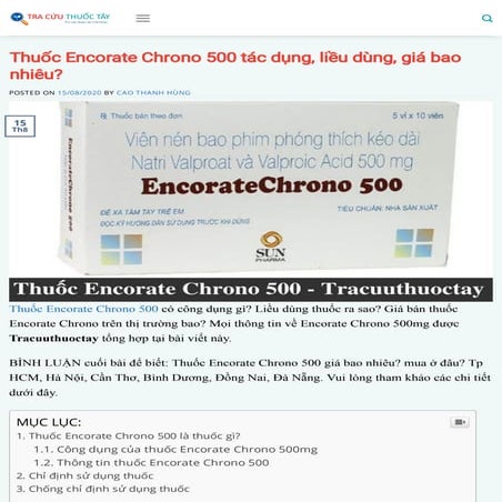 thuoc encoratchrono 500 thuoc encorate gia thuoc |Tracuuthuoctay | PDF
