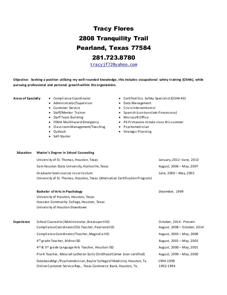 Tracy flores' I resume 2015