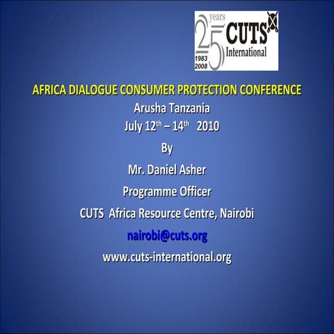 Trade description act consumer awareness in kenya | PPT
