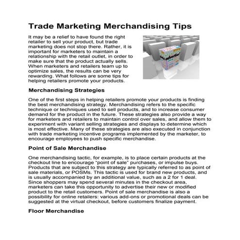Trade Marketing Tips | PDF