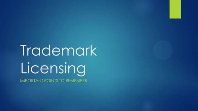 What is patent licensing? | PPTX