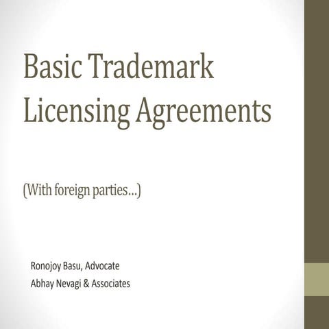 Trademark licensing agreements | PPTX