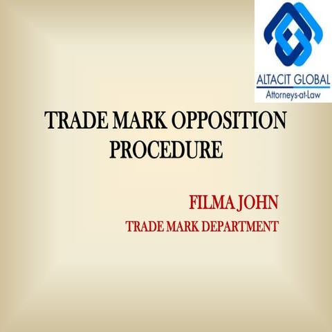 Trademark opposition procedures | PPTX