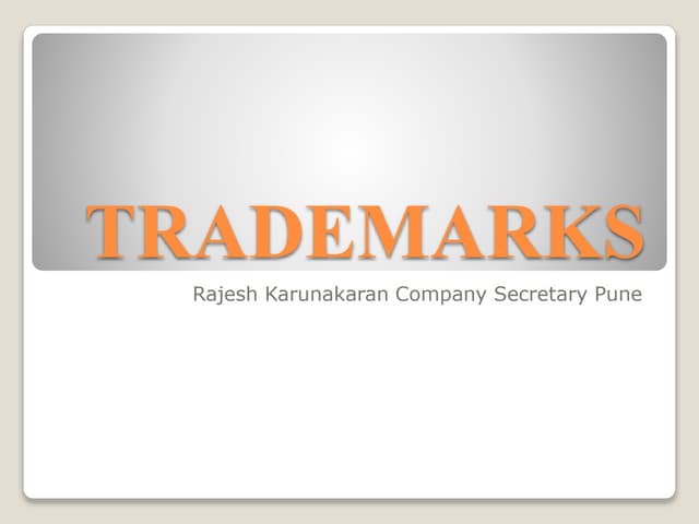 Intellectual property-Trademark | PPTX