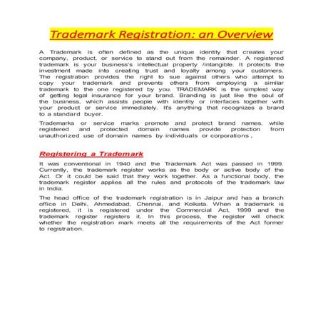 EU Trademark Registration | PDF