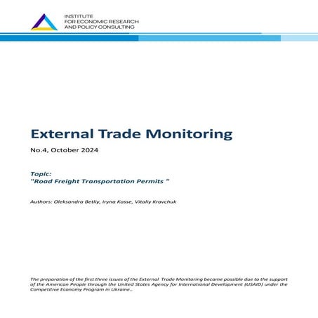 The 4th Edition of the External Trade Monitoring Has Been Released ...