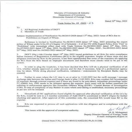 Trade Notice 11 dated 30.05.2022 - Wheat Export Ban.pdf