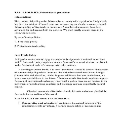 Trade policies | DOCX