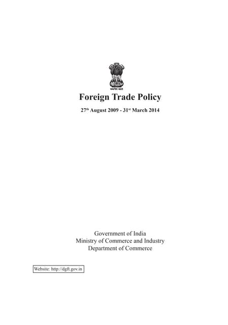 Import - Export Policy of India (EXIM POLICY) | PPT