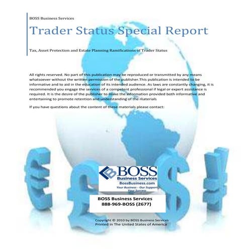 Trader Status Special Report | DOCX | Stocks and Bonds | Personal Investing