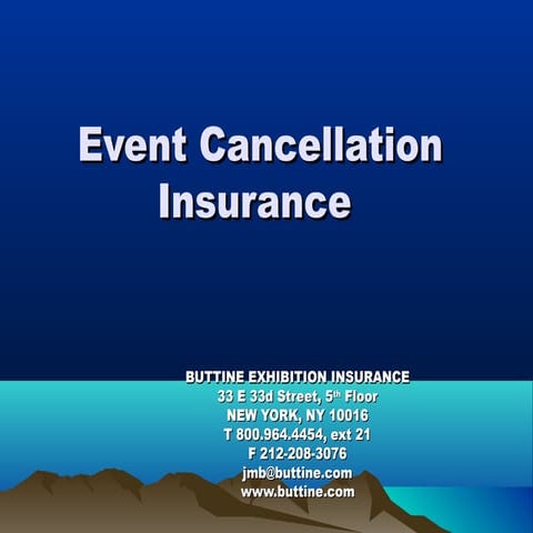 Tradeshow and exhibition cancellation insurance presentation | PPT