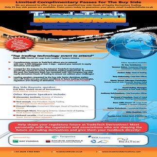 Trade tech derivatives Conference brochure 2011 | PDF