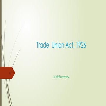 Trade Union Presentation and Notes for BBA LLB | PPTX
