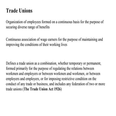 Trade unions | PPT