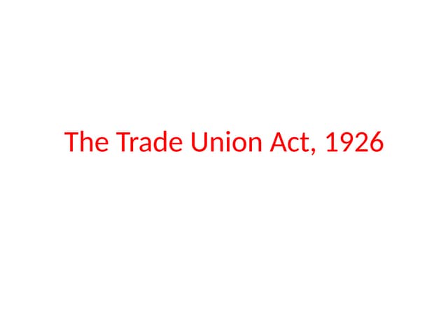 Recognition of trade union | PPTX