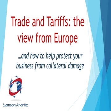 Trade and tariffs: the European perspective on the US China trade war | PPT