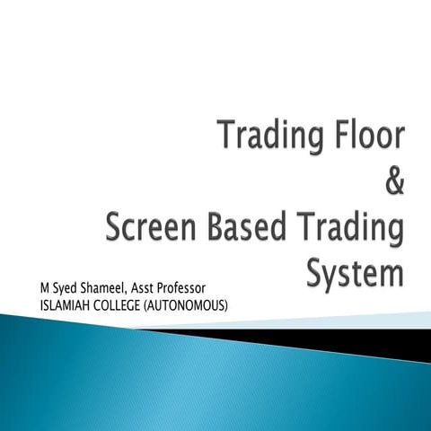 Trading floor | PDF