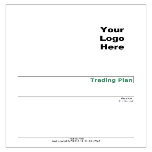 Trading plan | PDF