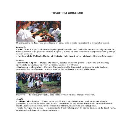 Traditii si obiceiuri | DOCX