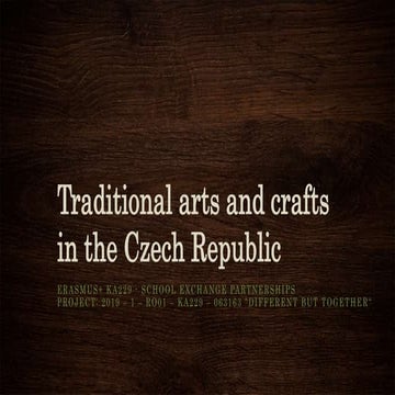 Traditional arts and crafts in the czech republic | PPTX