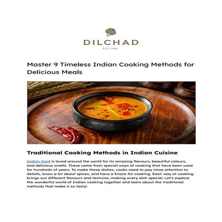Traditional Cooking Methods In Indian Cuisine Pdf