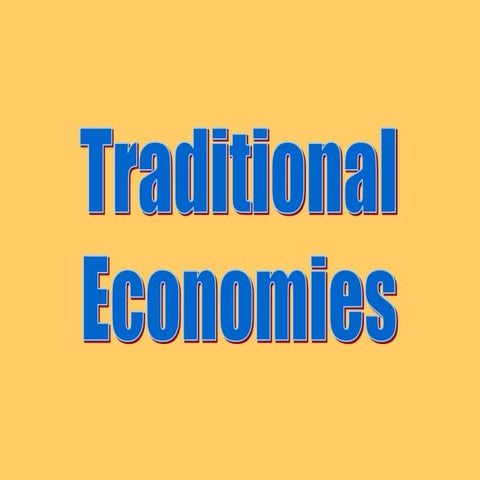 Traditional Economy What's The Difference Between Community Economic