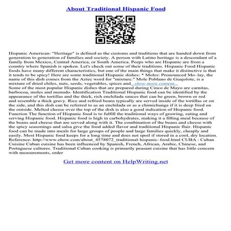 Traditional Food Essay | PDF