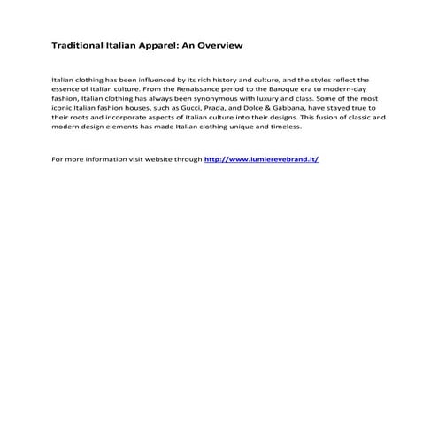 Traditional Italian Apparel.docx