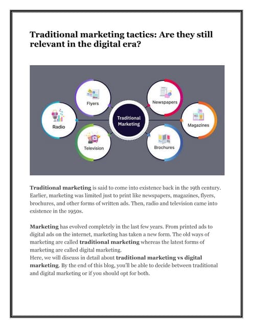 Traditional Marketing vs Digital Marketing | PPTX | Internet for ...