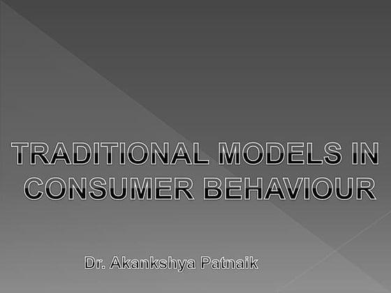 Contemporary models of consumer behaviour | PPT