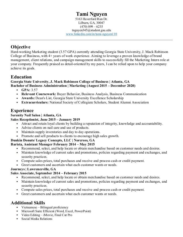 Traditional Resume Example