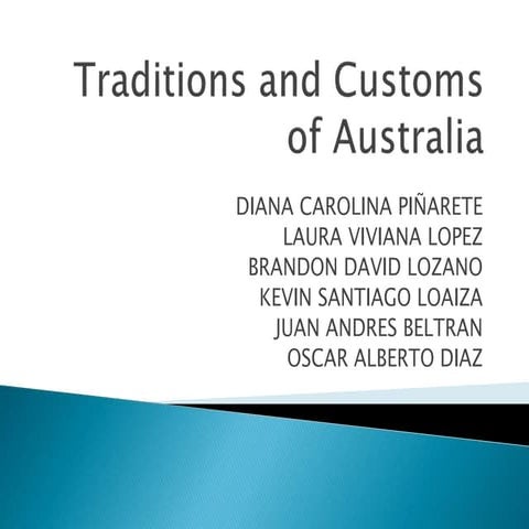Traditions and customs of australia | PPTX