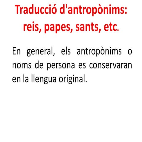 Traducció d'antropònims | PPTX
