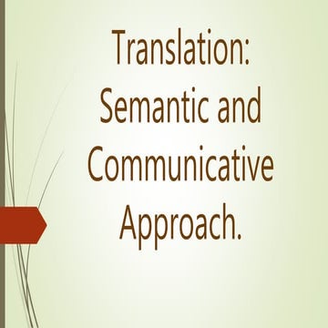 Semantic and Communicative translation | PPTX