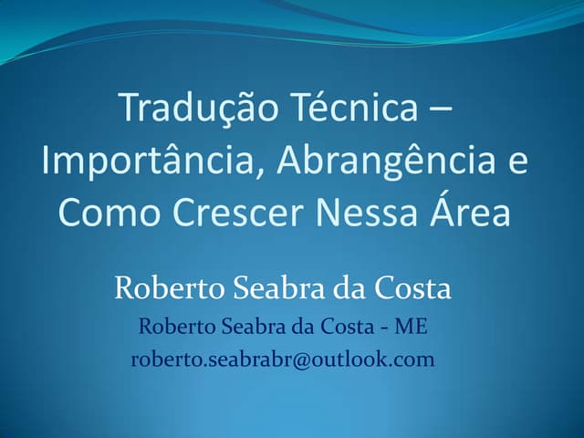 Tradução Técnica Taubaté 19 Outubro 2013 Ppt
