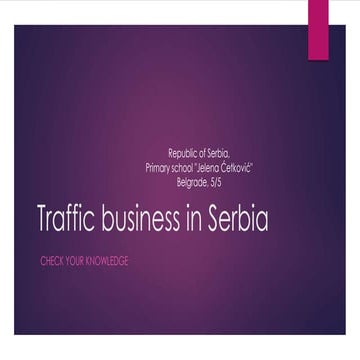 Students Product_Traffic business in serbia | PPT