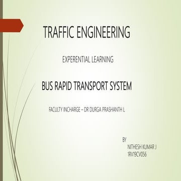 BUS Rapid Transist System | PPTX