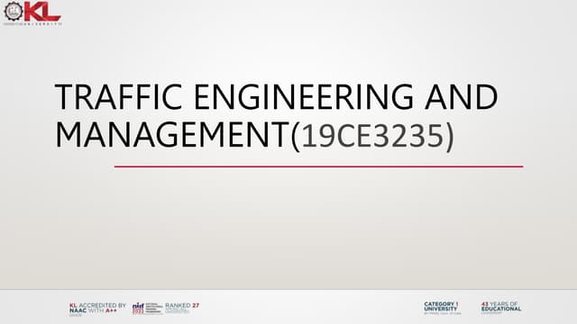 Traffic Engineering Management Presentation Pptx