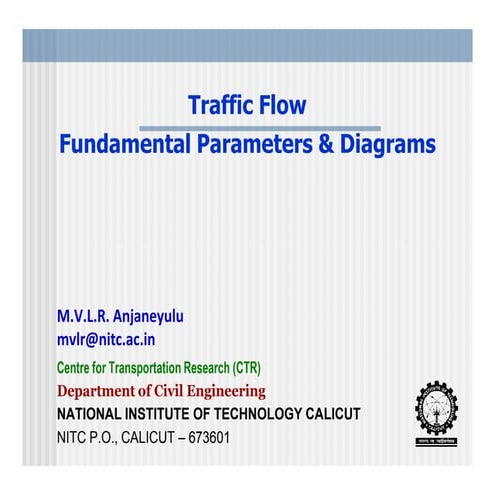 traffic flow parameters for regular flow | PPT