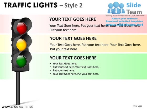 Red green orange stop go traffic highway roadway lights design 1 ...