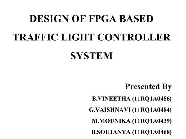 Smart Traffic Light Controller Using Verilog