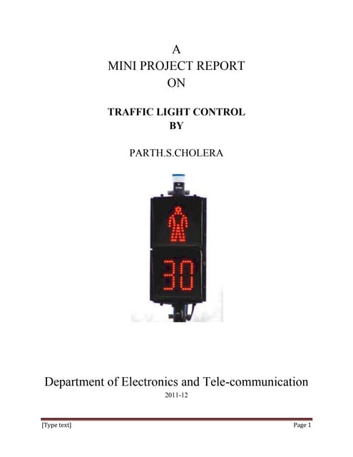 Smart Traffic Light Controller Using Verilog Pdf