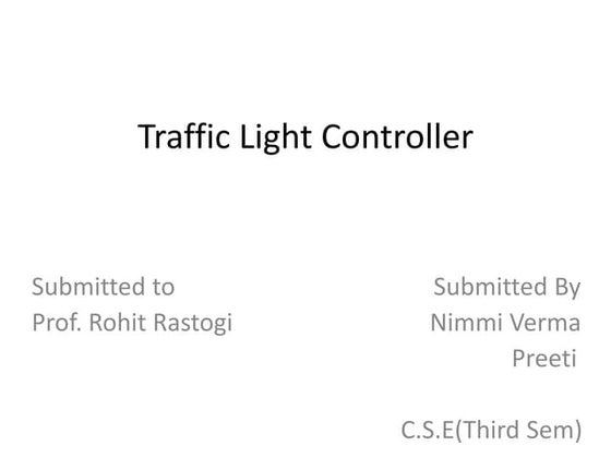 Traffic Light Controller With Verilog Pdf