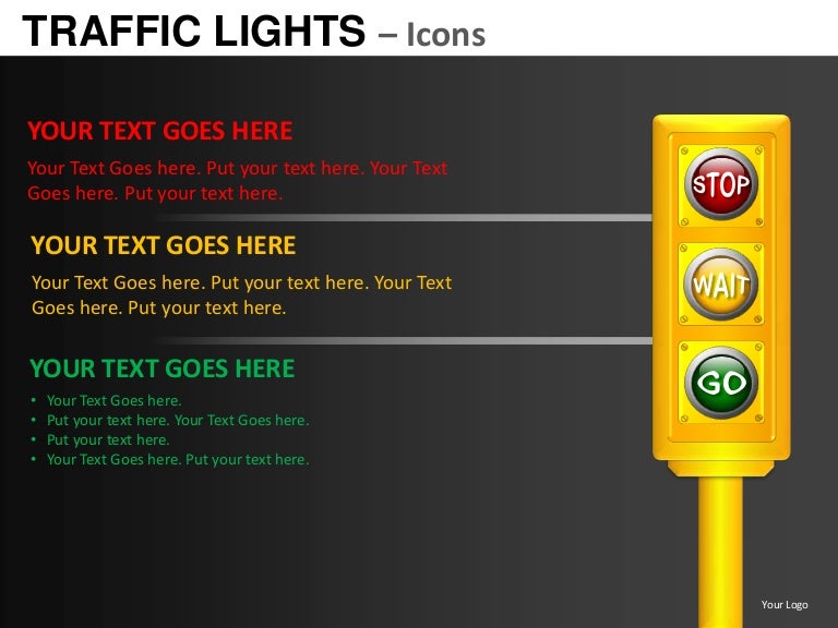 Traffic lights icons powerpoint presentation templates