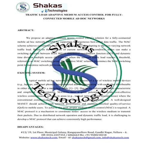 Traffic load adaptive medium access control for fully connected mobile ...