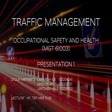 Traffic management safety six key issues | PPT