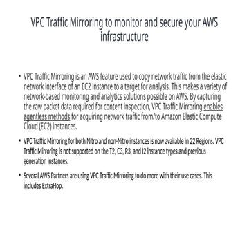 Traffic Mirroring Setup Manual AWS using Extrahop | PPTX