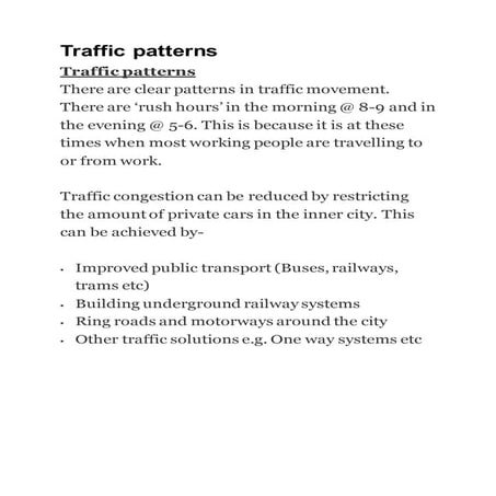 Traffic patterns and congestion | PDF